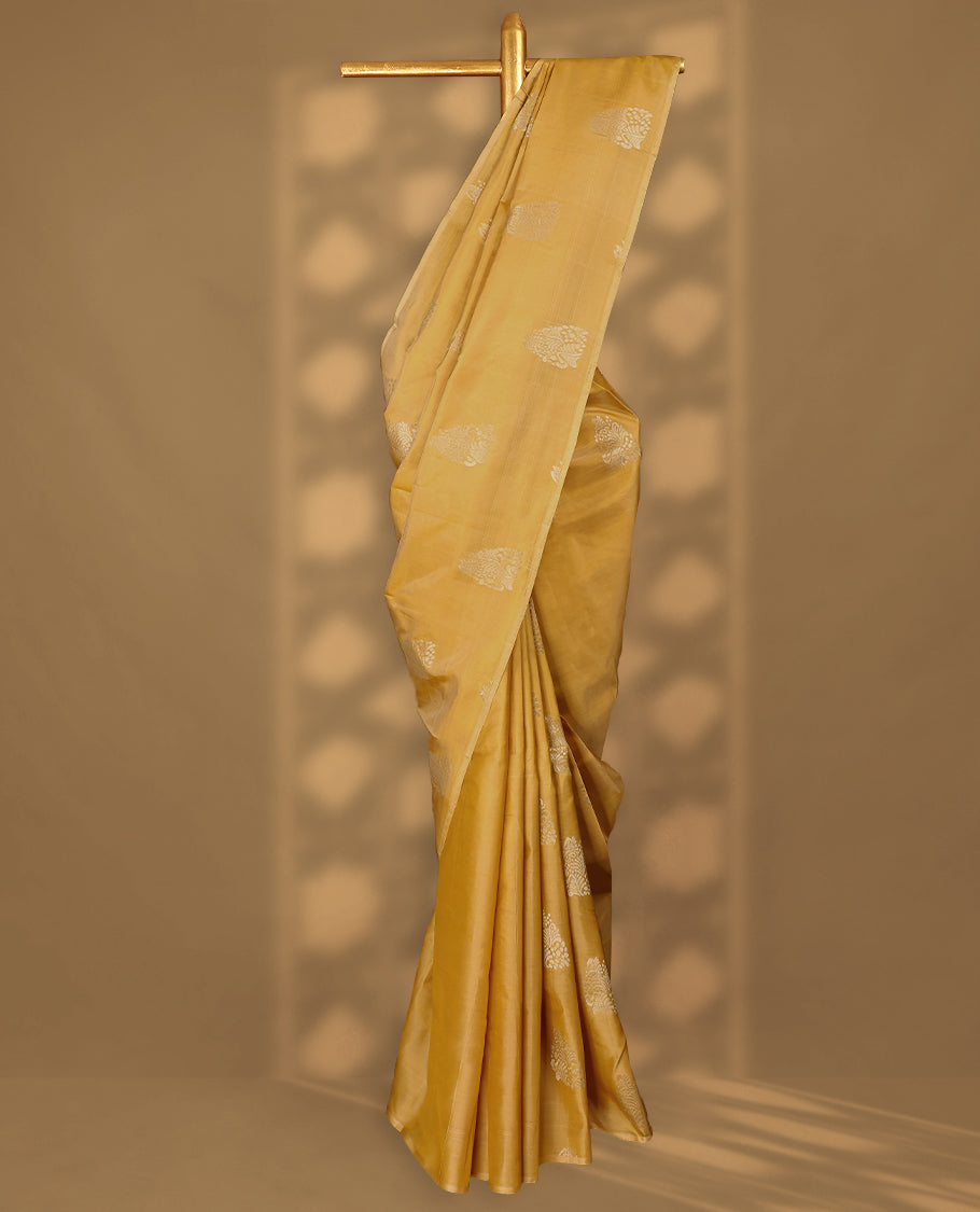 Pastel Mustard Colour Vasundhara Silk Saree having Thread Work in Body